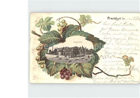 Postkarte Carte Postale Frankfurt Main Hauptbahnhof Manuskript