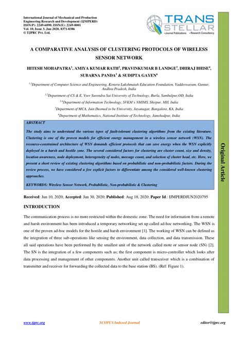 Pdf A Comparative Analysis Of Clustering Protocols Of Wireless Sensor Network