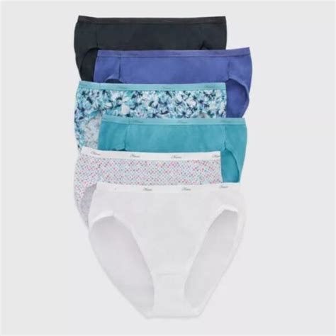 🐻 Hanes Womens 6pk Hi Cut Underwear Size 6m Colors May Varity Ebay