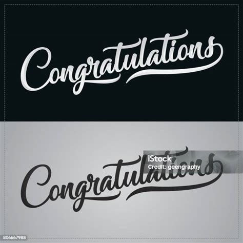 축 하 합니다 수 제 서 예 손 글자 Icontype입니다 벡터 일러스트 레이 션 축하하기에 대한 스톡 벡터 아트 및 기타