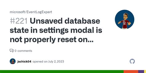 Unsaved Database State In Settings Modal Is Not Properly Reset On Exit