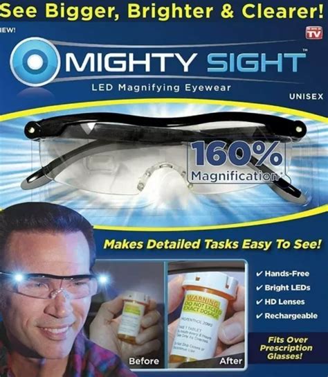 Led Magnifying Mighty Sight Glassesmagnifying Glasses Inc Free Lanyard