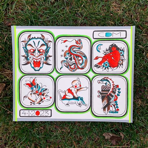 Bert Grimm Inspired Tattoo Flash 4 1 2023 By Cdrakem On Deviantart