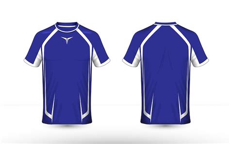 파란색 티셔츠 템플릿 프리미엄 벡터