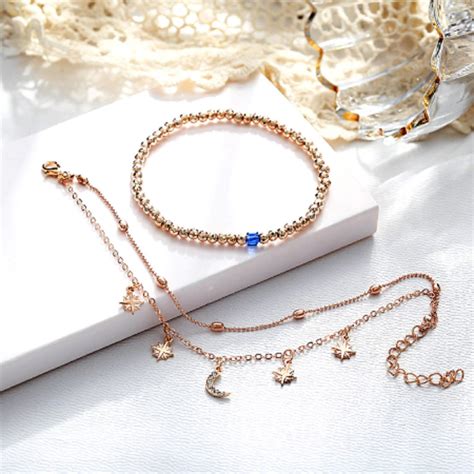 Bohemian Multi Layer Moon Pendant Anklet Bracelets For Women Etsy