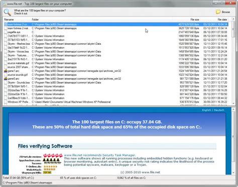 List The 100 Largest Windows Files GHacks Tech News