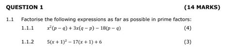Solved 11 Factorise The Following Expressions As Far As