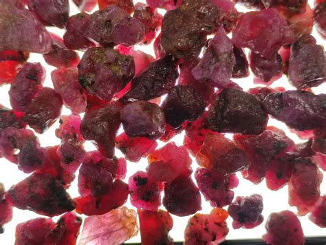 Natural African Ruby Rough Raw Ruby Crystals Loose Stones Etsy