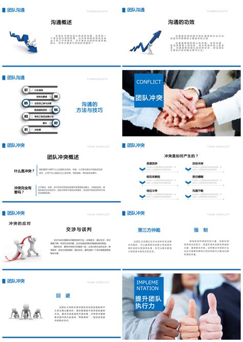 蓝色框架完整团队建设管理培训员工培训ppt模板下载其它蓝色风云办公