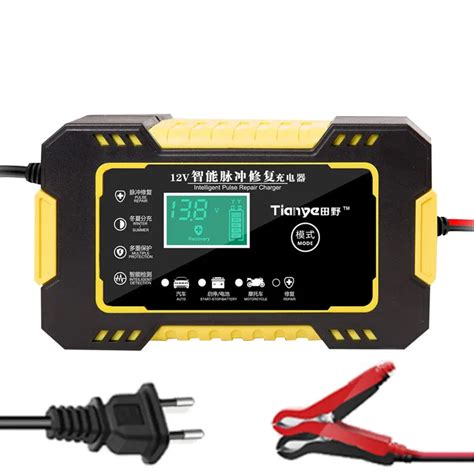 지능형 자동차 오토바이 배터리 충전기 자동차 모토 납산 Agm 젤 Vrla 스마트 충전 6a 12v 디지털 Lcd 디스플레이