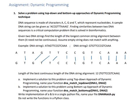 Solved Assignment Dynamic Programming Solve A Problem Chegg