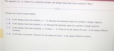 Solved The Equation ∣x∣ B Where B Is A Positive Number