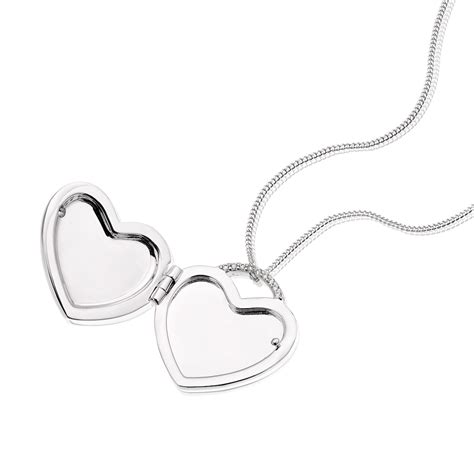 Sterling Silver Cubic Zirconia Heart Locket Hsamuel