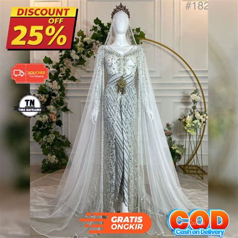 Jual Kebaya Akad Full Payet Kebaya Akad Ekor Kebaya Pengantin Akad Full Payet Gaun Pengantin