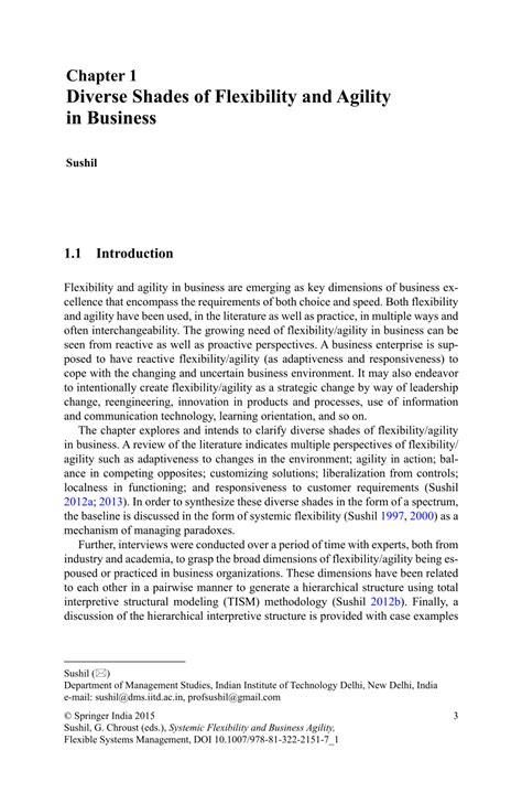 Pdf Diverse Shades Of Flexibility And Agility In Business