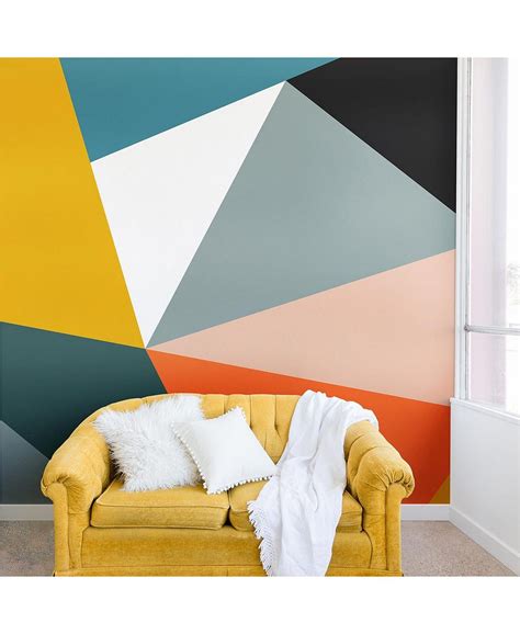 Deny Designs The Old Art Studio Modern Geometric No 33 8 X8 Wall Mural Reviews Wallpaper