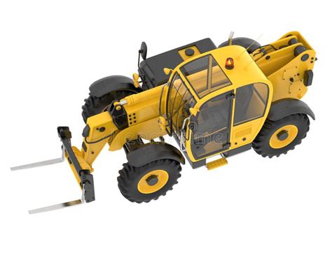 Telehandler Isolated On Background 3d Rendering Illustration Stock