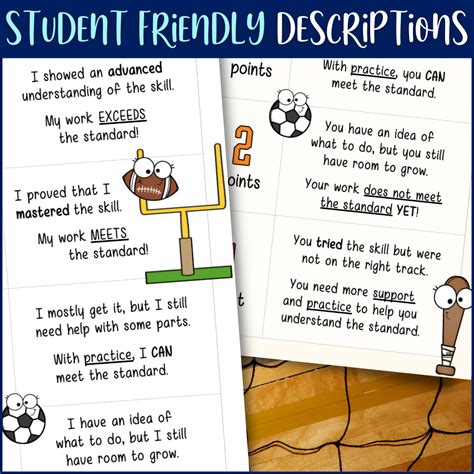 Blended Traditional And Standards Based Grading Poster Sports Themed Made By Teachers