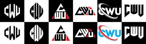 Cwu Letter Logo Design In Six Style Cwu Polygon Circle Triangle