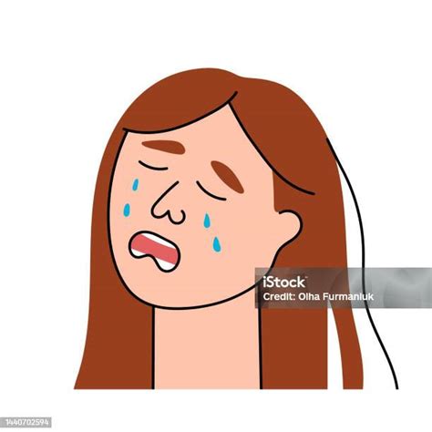 슬픈 여자는 고통과 슬픔으로 운다 흐느끼는 소녀 플랫 캐릭터는 눈물을 흘리며 불행과 절망의 감정을 표현합니다 20 29세에 대한 스톡 벡터 아트 및 기타 이미지 Istock