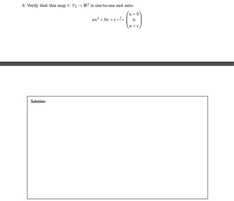 solved 9 verify that this map f p2→r3 is one to one and