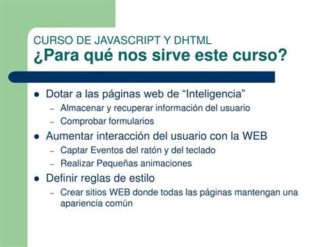 Ppt Curso De Javascript Y Dhtml Powerpoint Presentation Free