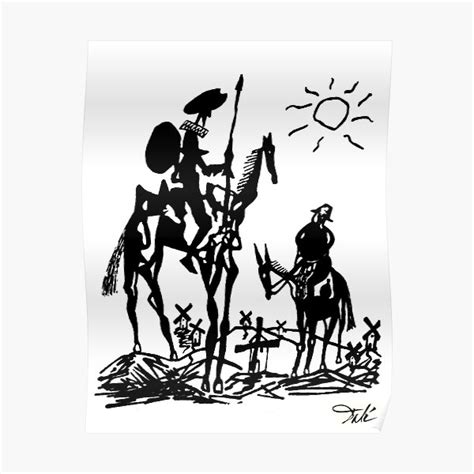 Don Quixote Vintage Tilting With Windmills Abstract Print Poster For Sale By Posterbobs