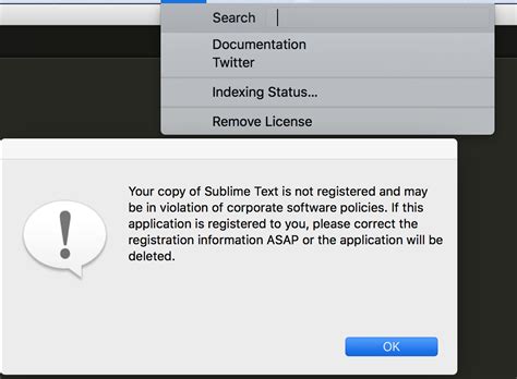 Your Copy Of Sublime Is Not Registered Message Even Though I Ve