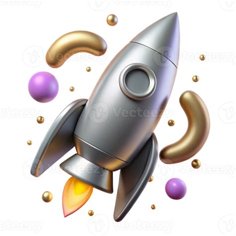 Wonderful Abstract Rocket Fins Aerodynamic Silver Isolated Authentic