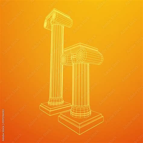 Greek Ionic Column Ancient Pillars Stock Vector Adobe Stock