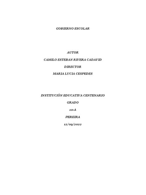 Gobierno Escolar Pdf