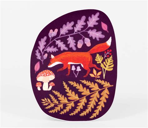 Papio Press Red Fox And Mushroom At