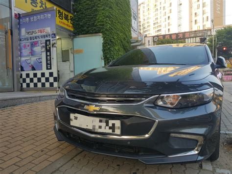 주차 뺑소니로 보험수리 말리부 남양주덴트 앞범퍼 앞휀다 찌그러짐 복원