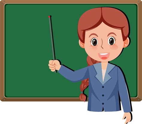maestra joven enseñando personaje de dibujos animados 4633209 Vector en