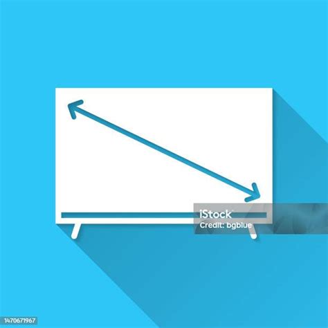 Tv 화면 크기 파란색 배경에 아이콘 긴 그림자가 있는 평면 디자인 169에 대한 스톡 벡터 아트 및 기타 이미지 169