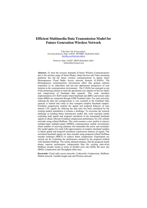 Pdf Efficient Multimedia Data Transmission Model For Future