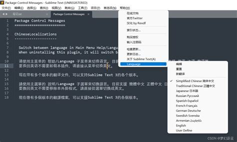 Sublime Text 4 中文汉化教程（version Build 4169）sublime汉化 Csdn博客