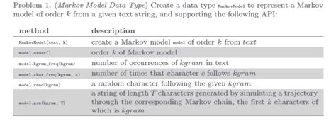 [solved] problem 1 markov model data type create a data type