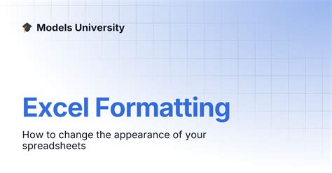 Excel Formatting Models University