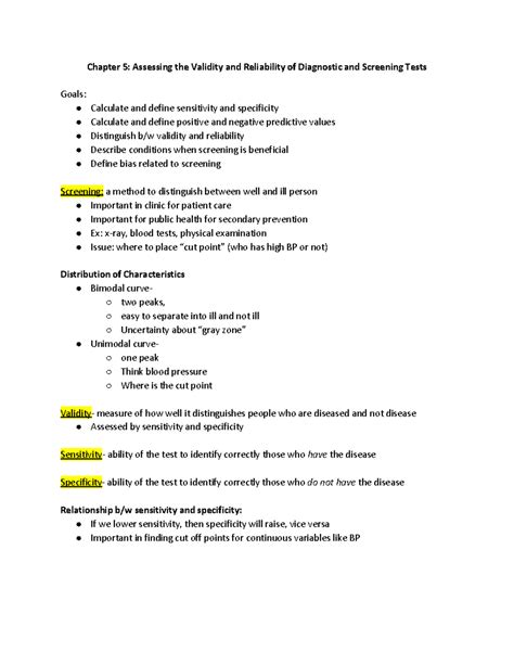 Chapter 5 Assessing The Validity And Reliability Of Diagnostic And