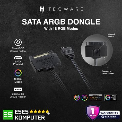 Jual Tecware Sata Argb Dongle 18 Mode Simple Controller 3 Pin Argb