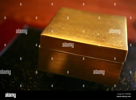 Gold Stacked Box Stock Photo Alamy