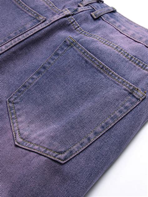 بنطلون جينز ممزق جيب مائل للرجال شي إن