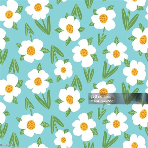 Mod Daisy Flowers Seamless Pattern High Res Vector Graphic Getty Images
