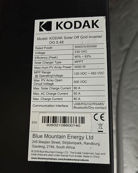 Selling Kodak Inverter Og 548 Classifieds Power Forum Renewable