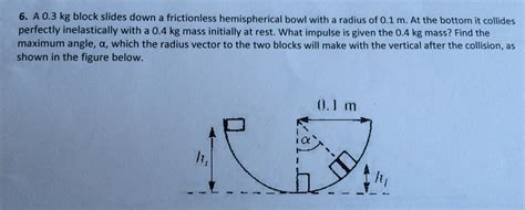 Solved A 0 3 Kg Block Slides Down A Frictionless Chegg