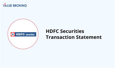 Where Can I See A Statement Of All My Transactions With Hdfc Securities