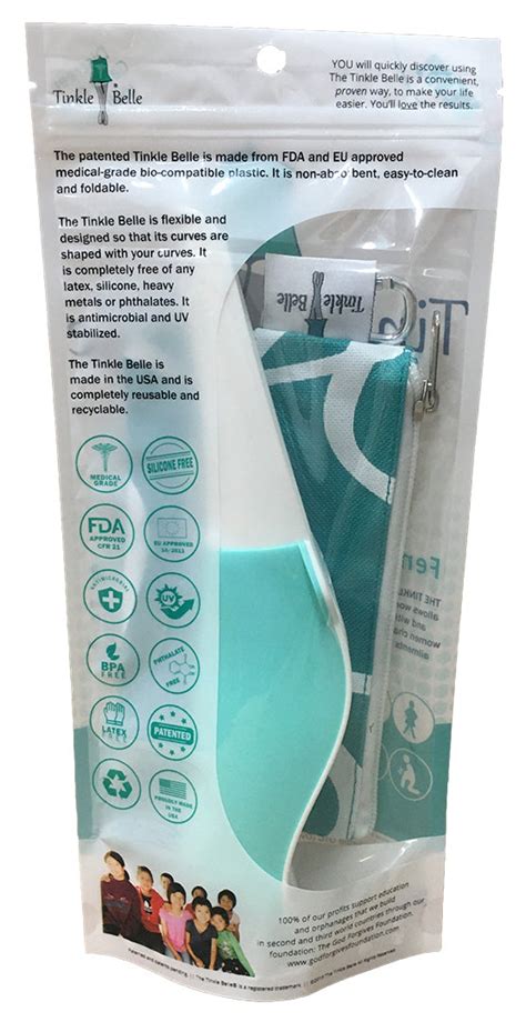 Tinkle Belle Female Urination Device Light Teal And White With Case