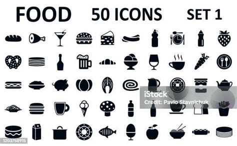 세트 1 의 50 메뉴 인포 그래픽 디자인 요소에 대한 음식과 음료 아이콘 주식 벡터 건강한 생활방식에 대한 스톡 벡터 아트 및 기타 이미지 Istock