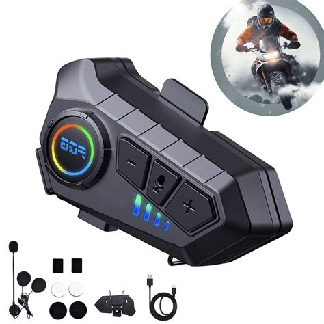 Zovtix Bluetooth Motorcycle Headset With Noise Cancellation Helmet